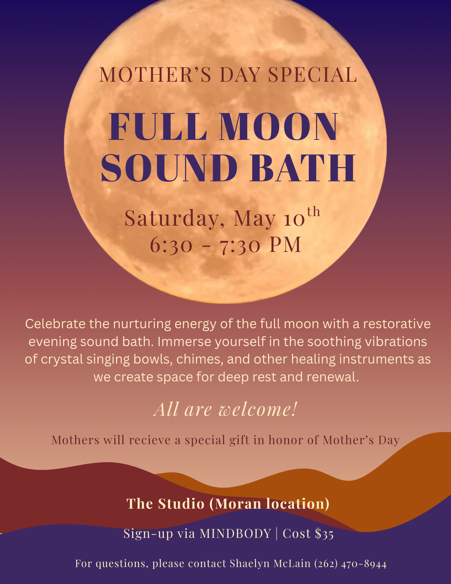 Mother's Day Full Moon Sound Bath - The Studio Reno